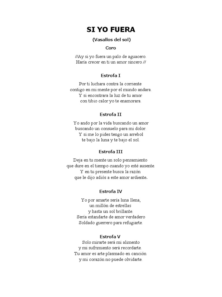 Si Yo Fuera | PDF