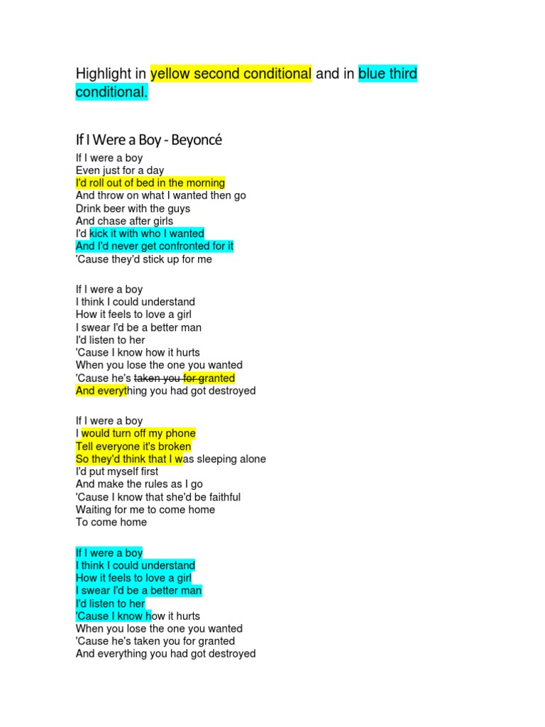 2.the 2nd and 3rd Conditional Songs PDF | PDF | Poetry