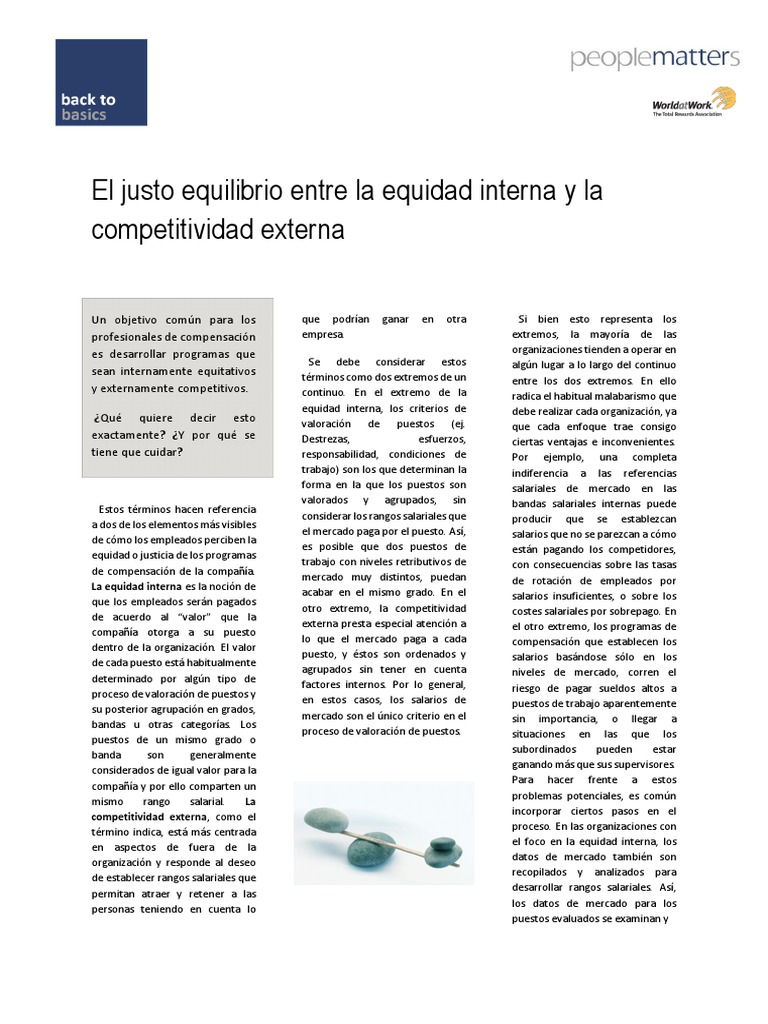 Equidad interna y competitividad externa | PDF | Salario | Mercado ...