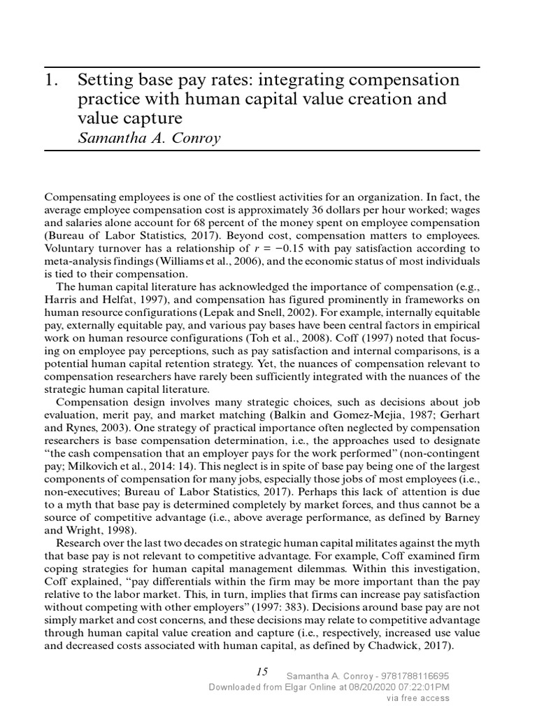 Setting Base Pay Rates Integrating Compensation Libro de Hanbook | PDF ...