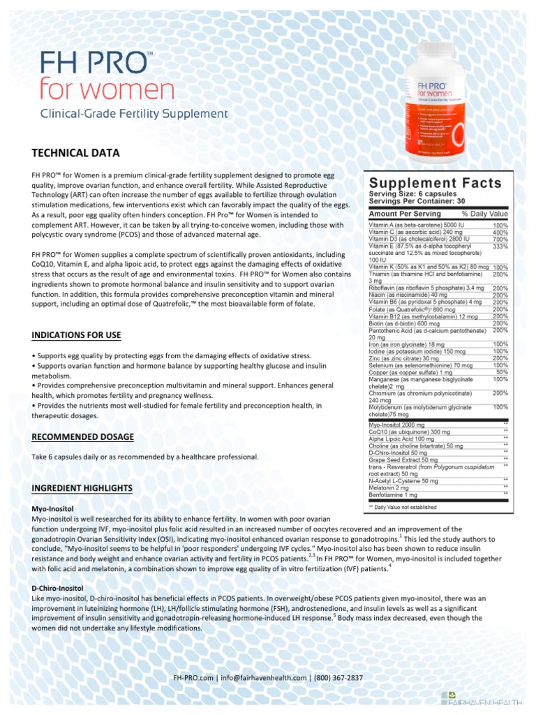 FH PRO Women Tech Sheet | PDF | Polycystic Ovary Syndrome | Luteinizing ...