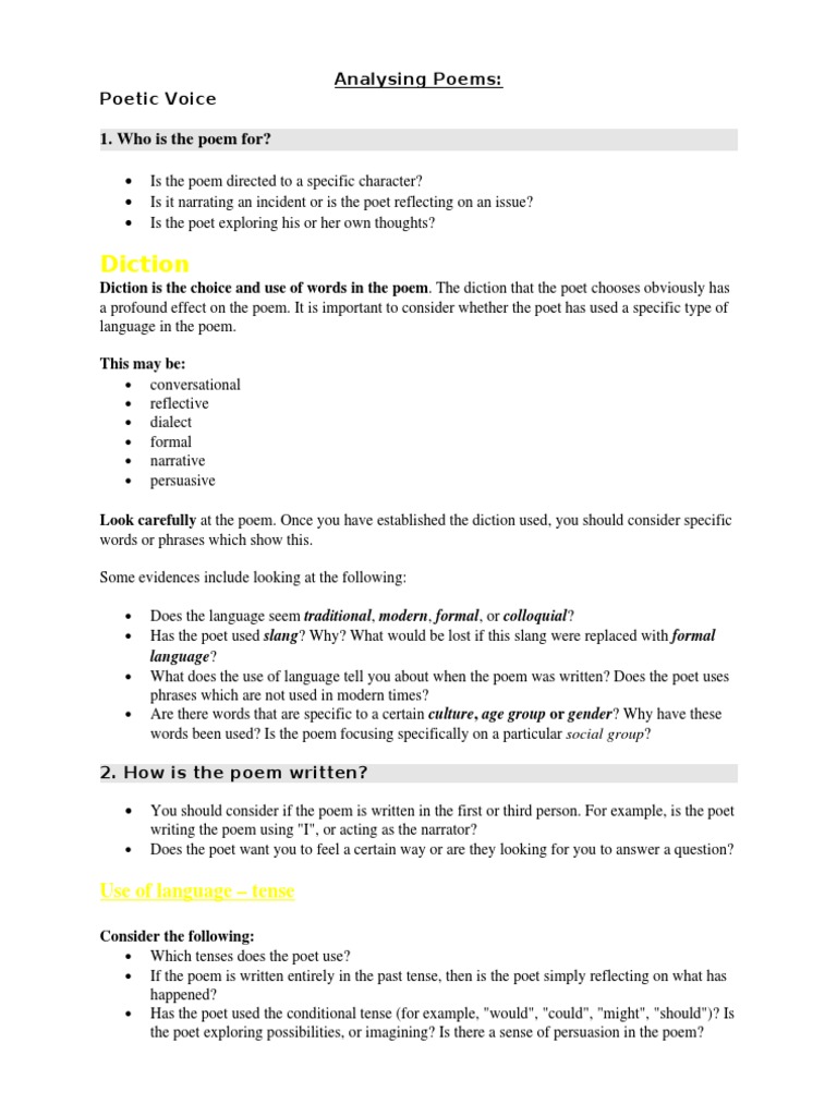 Analysing Poems | Poetry | Narrative