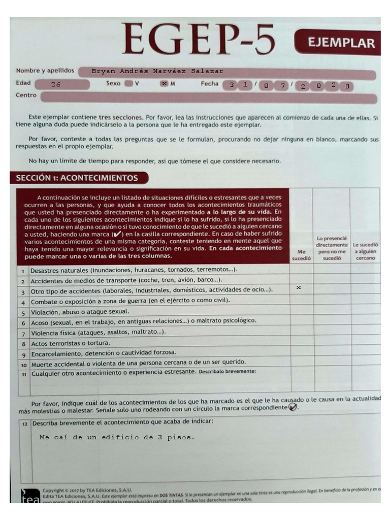 CUESTIONARIO EGEP-5-1 Caida Clase Hoy PDF | PDF