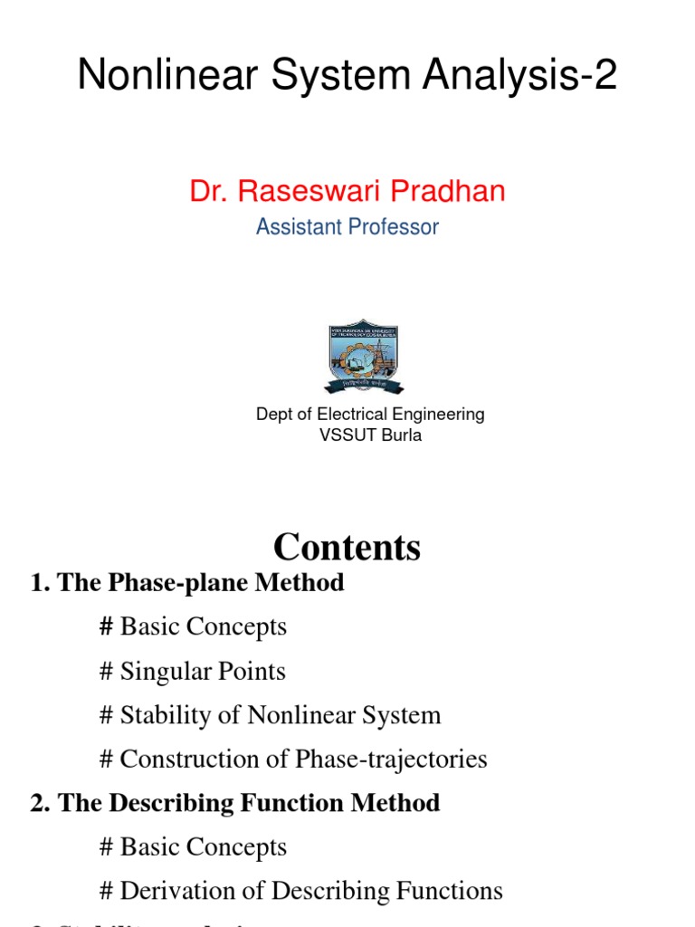Nonlinear System Analysis-2 PDF | PDF | Stability Theory | Nonlinear System