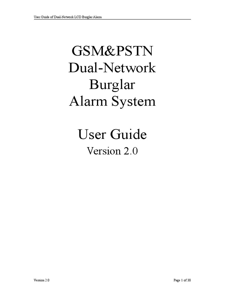 GSM&PSTN Dual-Network Burglar Alarm System User Guide | PDF | Security ...