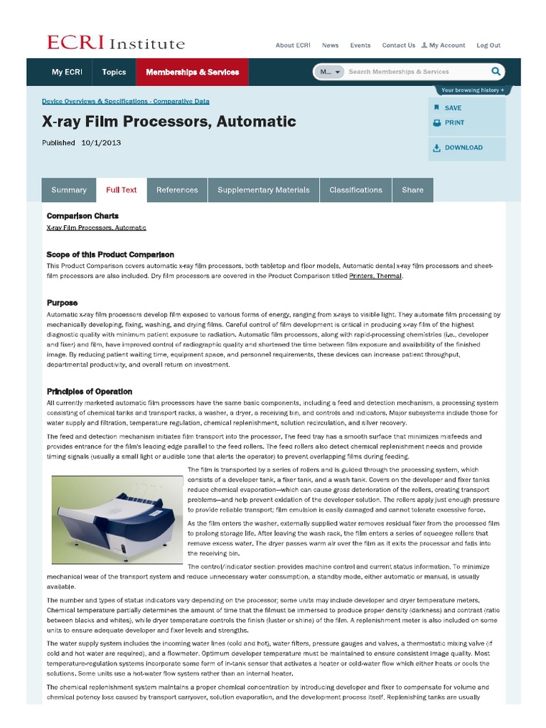 X-Ray Film Processors, Automatic PDF | PDF