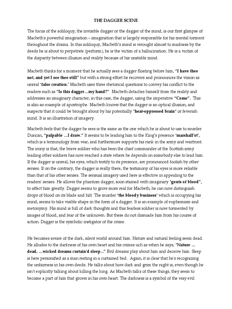 The Dagger Scene | PDF | Macbeth | Ghosts