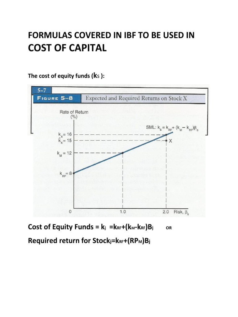 COST of CAPITAL - Formulas | PDF