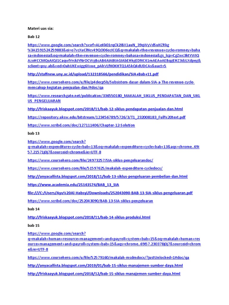 Materi Uas Sia | PDF