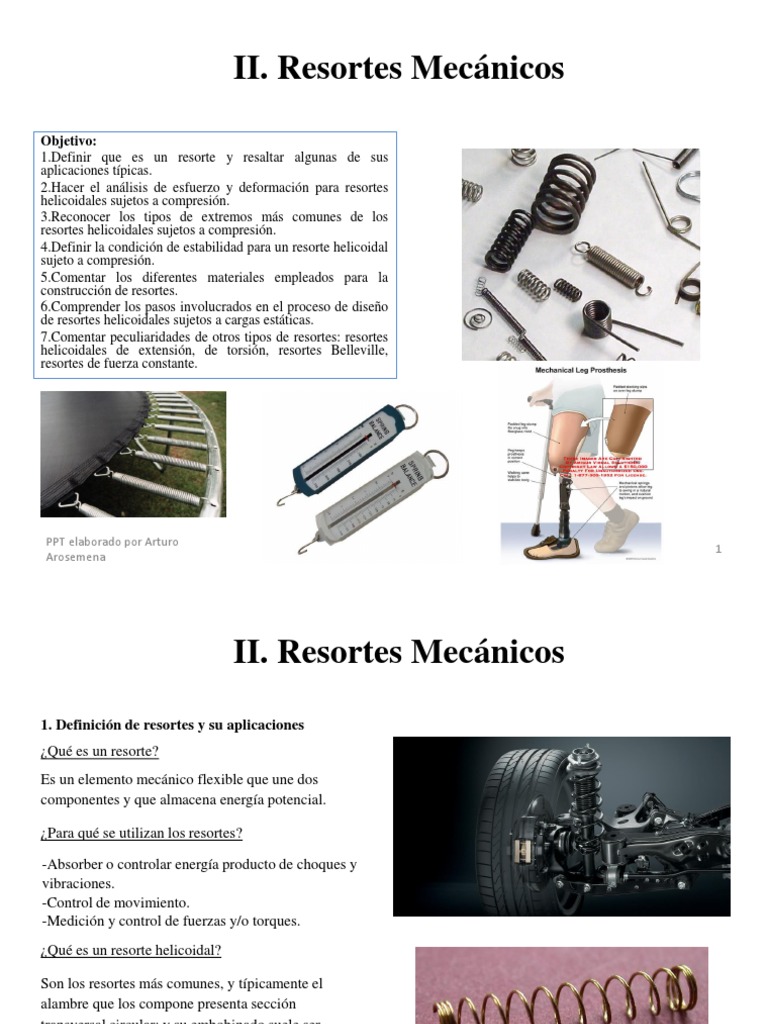 Clase 2 Resortes Mecanicos PDF | PDF | Rigidez | Elasticidad (Física)