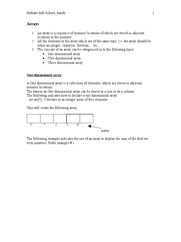 Arrays: One Dimensional Array | PDF | Queue (Abstract Data Type ...