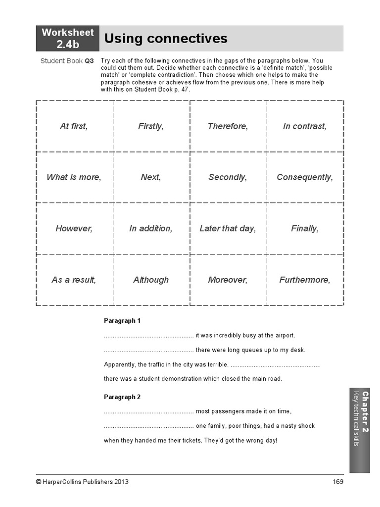 Using Connectives: Worksheet | PDF