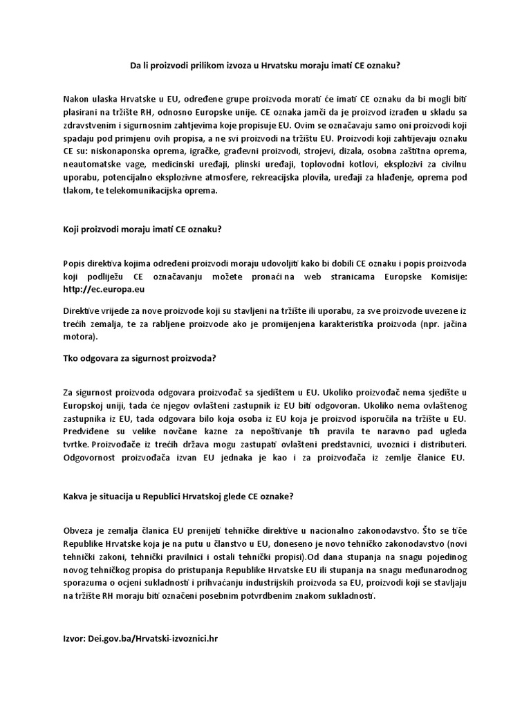 CE Oznaka | PDF