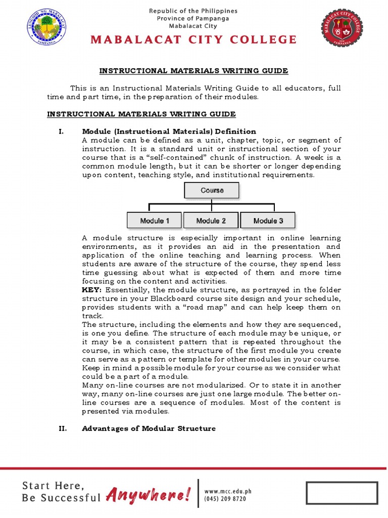 Instructional Materials Writing Guide PDF | PDF | Educational ...