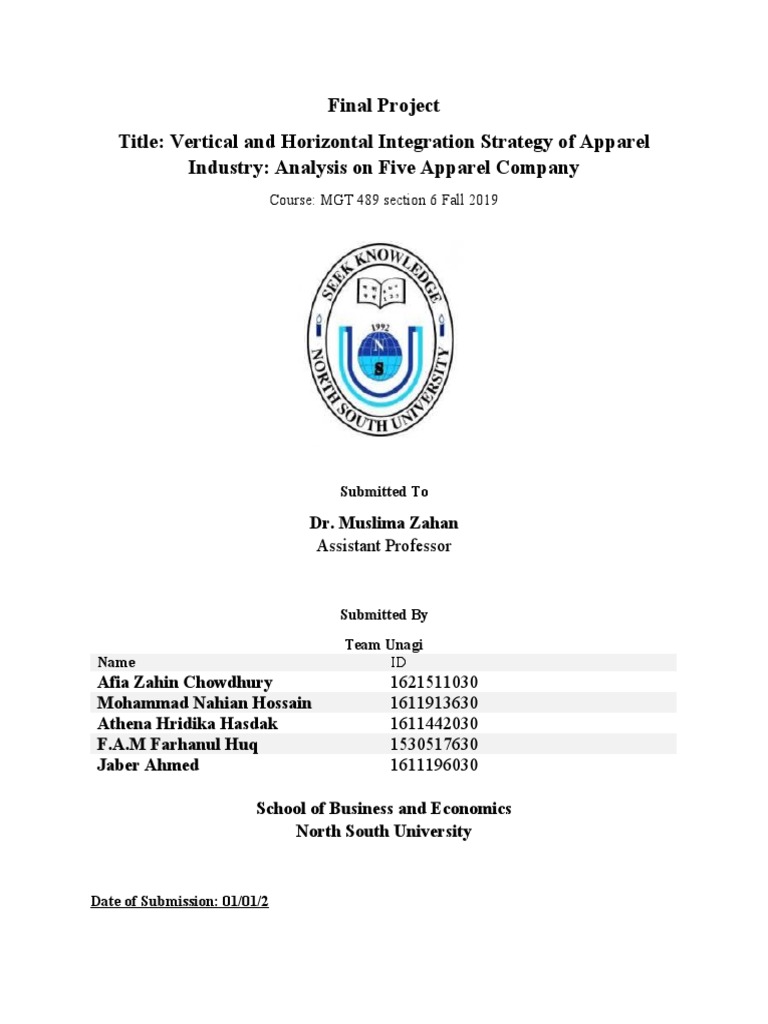 Vertical and Horizontal Integration Strategy of Apparel Industry ...