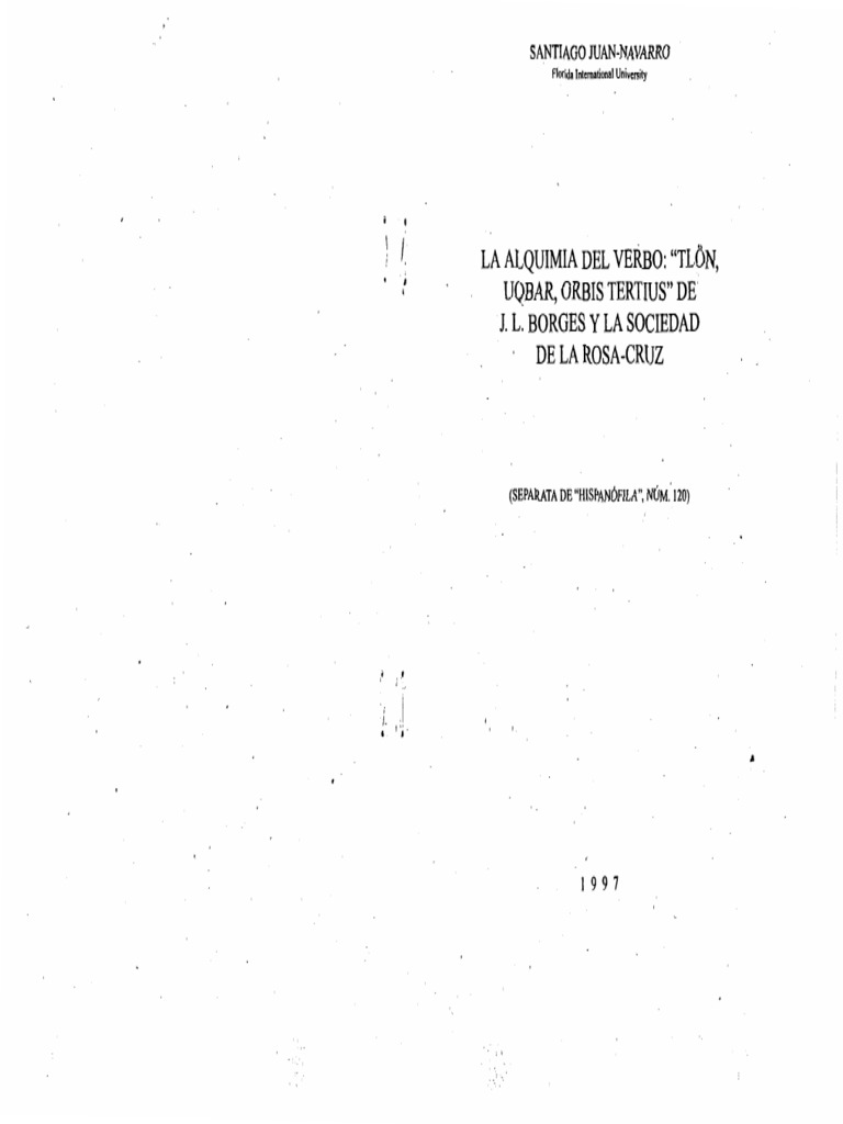 Tlon Uqbar Orbis Tertius PDF | PDF