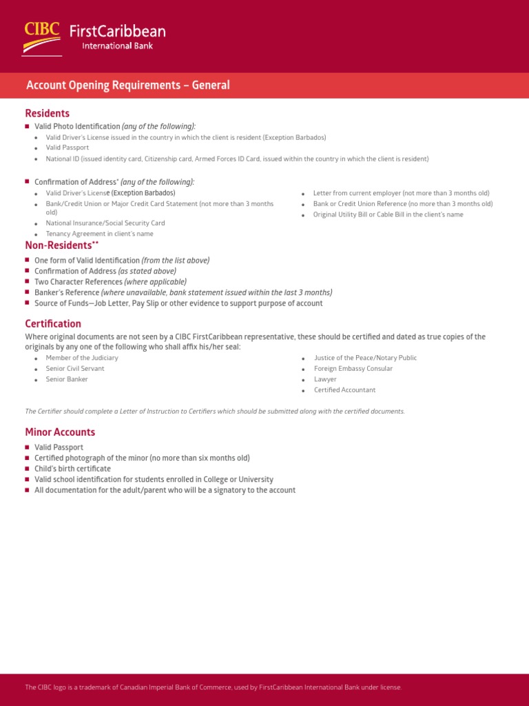 Account Opening Requirements General PDF | PDF | Identity Document ...