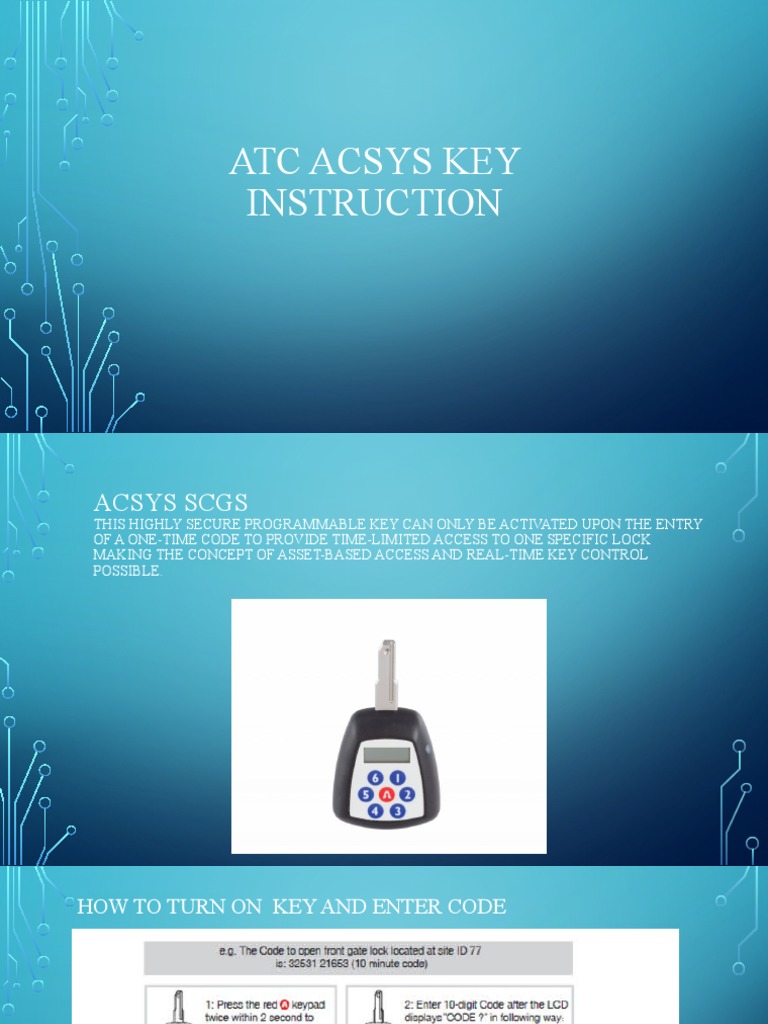 Atc Acsys Key Instruction | PDF | Business | Technology & Engineering