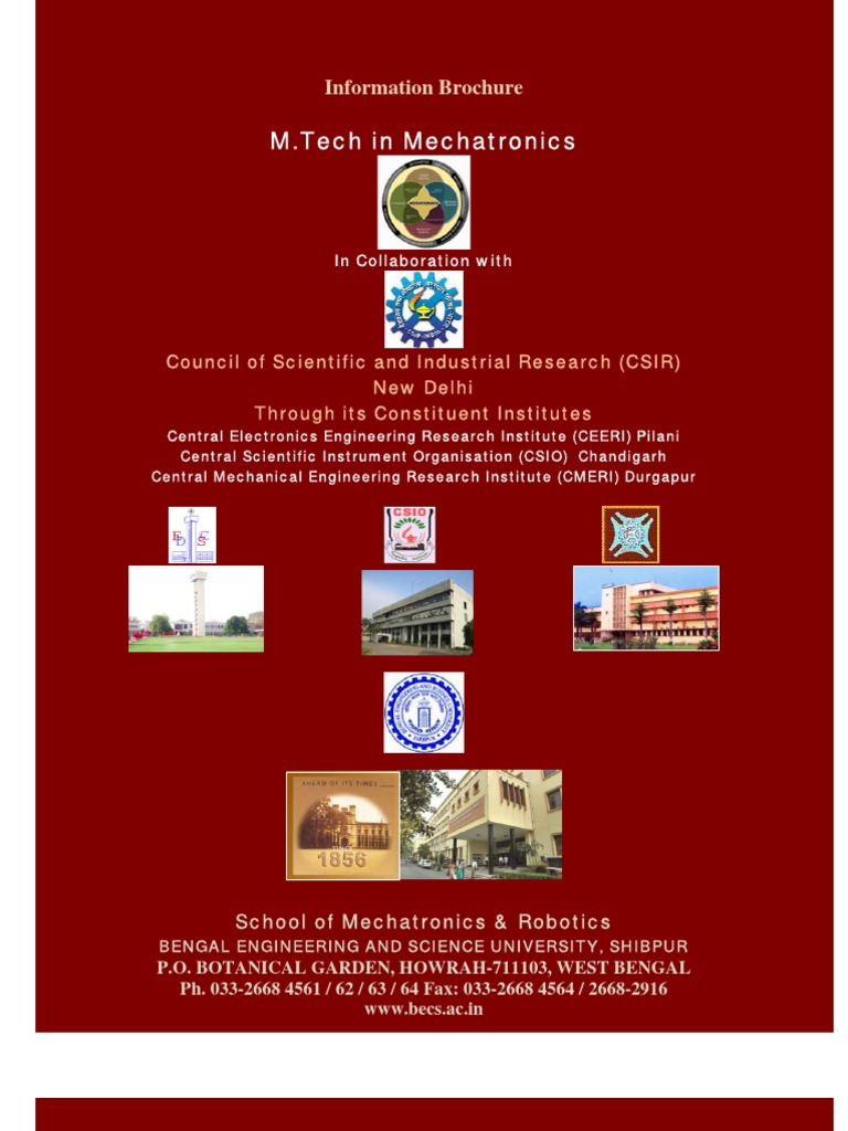 M.Tech in Mechatronics: Information Brochure | PDF | Mechatronics ...