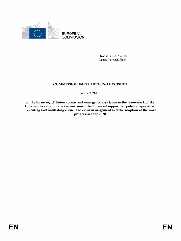 EU Internal Security Fund 2020 | PDF | European Union | Policy