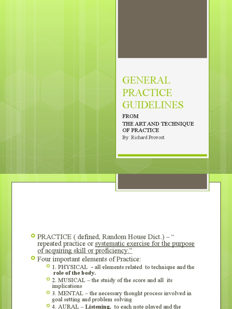 Effective Practice Guidelines for Musicians | PDF