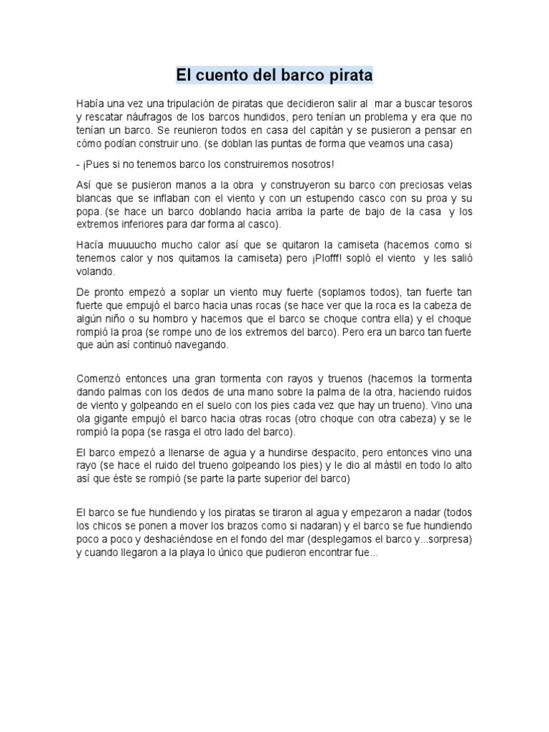 El Cuento Del Barco Pirata | PDF