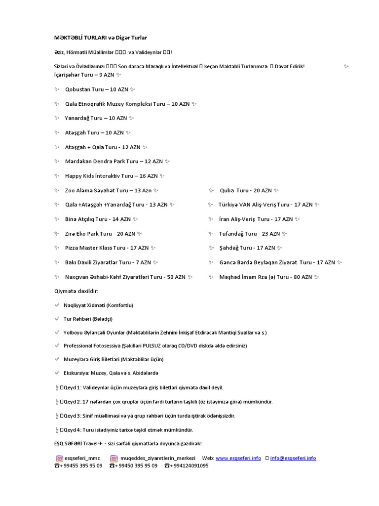 Mektebli Turlari | PDF