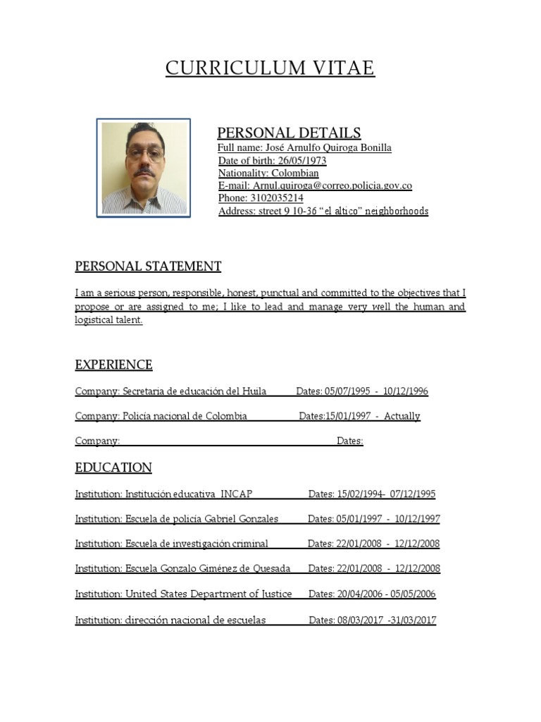 Career Profile of a Dedicated Police Officer | PDF | Cognition ...