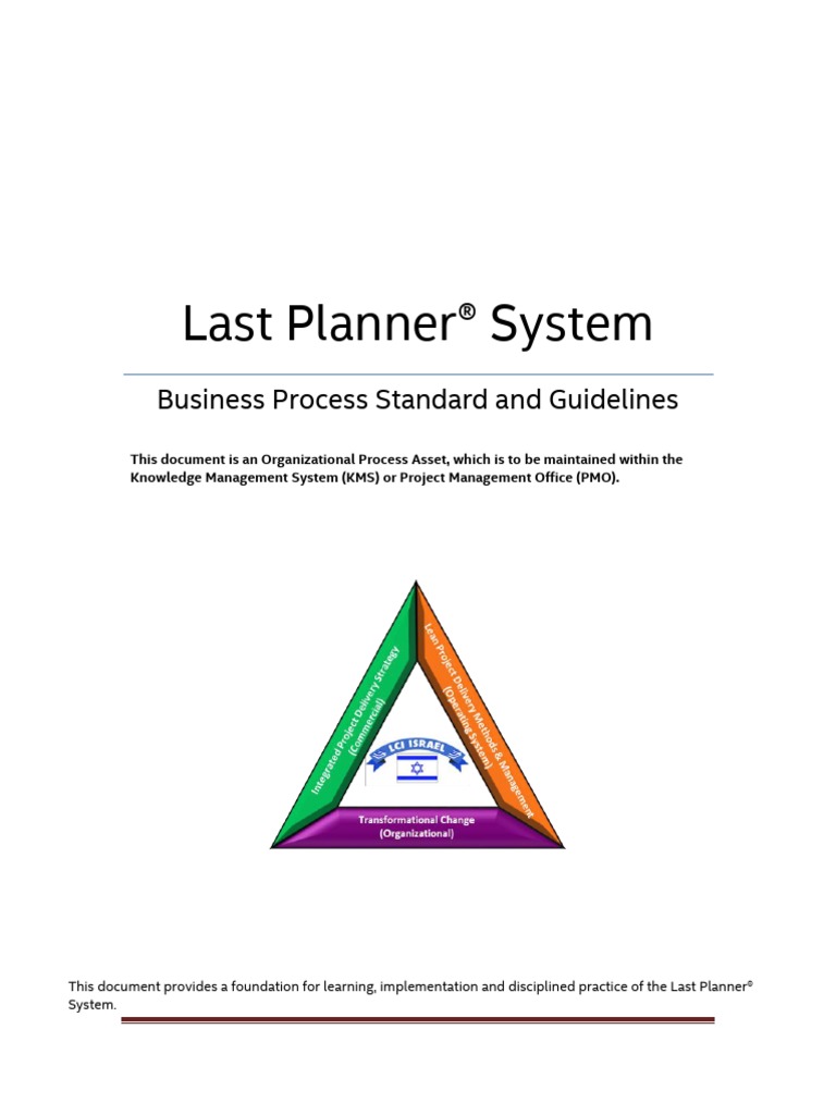 Last Planner System Business Process Standard and Guidelines | PDF