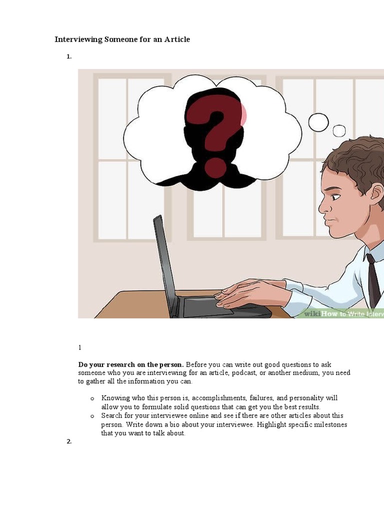 Interviewing Someone For An Article | Download Free PDF | Question ...