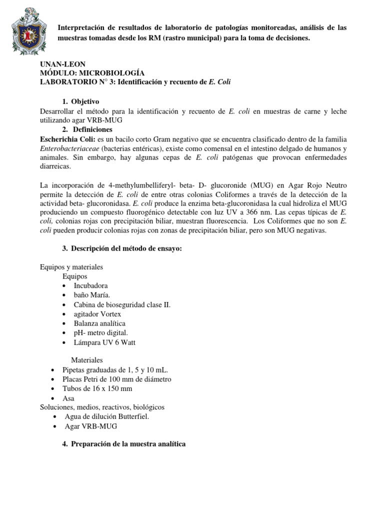 E.coli Utilizando VRB-MUG | PDF | Escherichia coli | Organismos