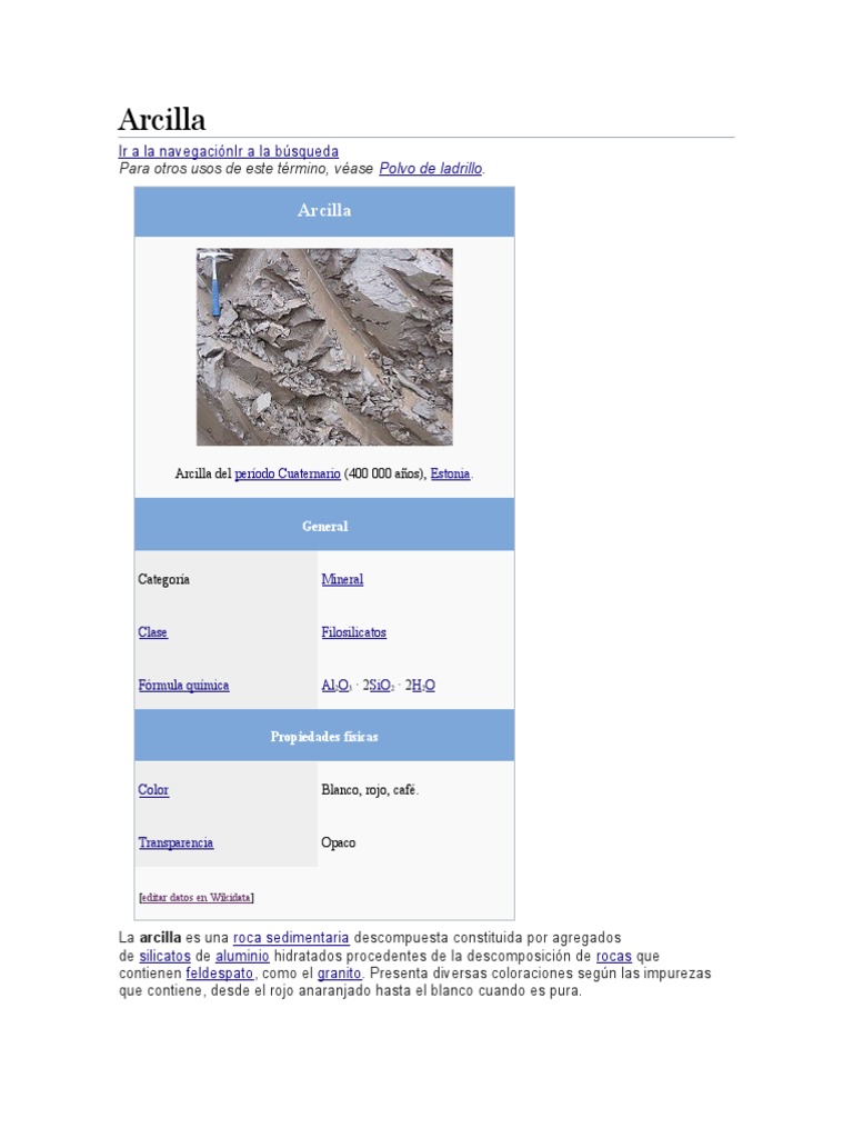 Propiedades y usos de la arcilla | PDF | Arcilla | Minerales