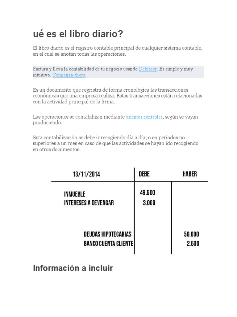 Qué Es El Libro Diario | PDF