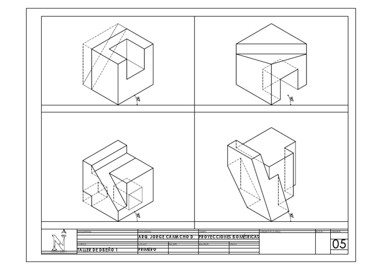 Lámina 05 - Proyecciones Isométricas PDF | PDF