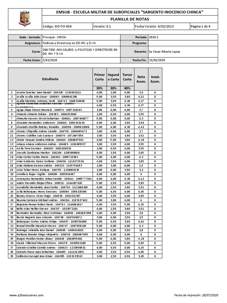 Aula L Planilla Final PDF | PDF