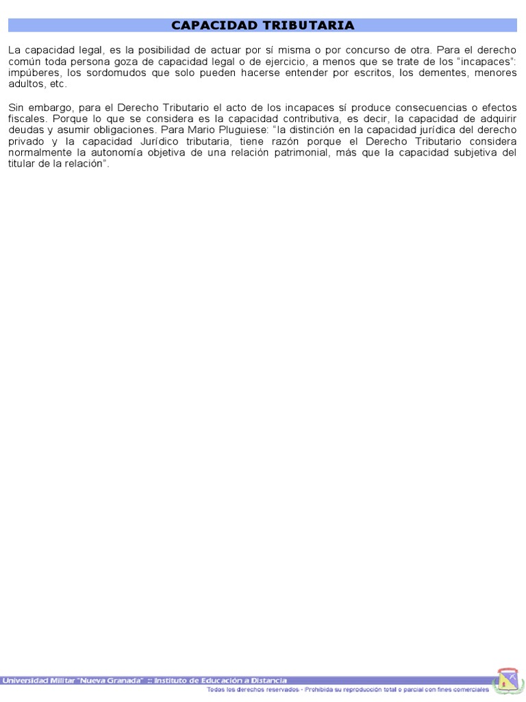 Capacidad Tributaria y Contributiva | PDF | Derecho