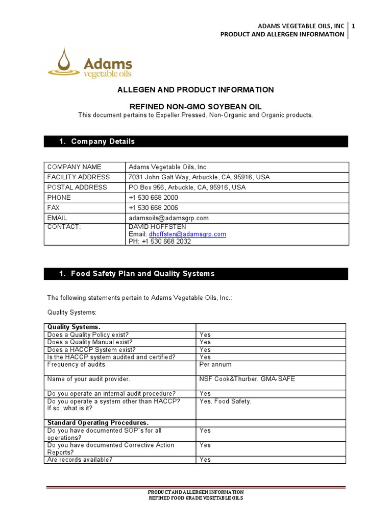 NON-GMO Soybean Oil | PDF | Foods | Solvent