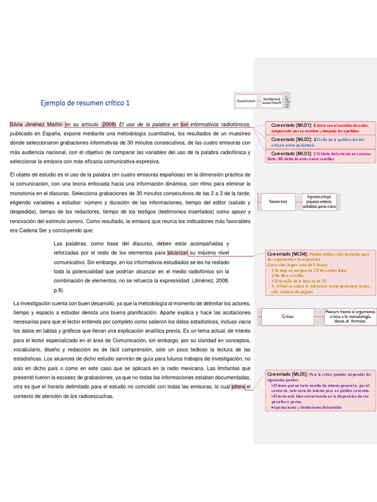 2.ejemplos de Resumen Crítico | PDF | Radio | Soporte