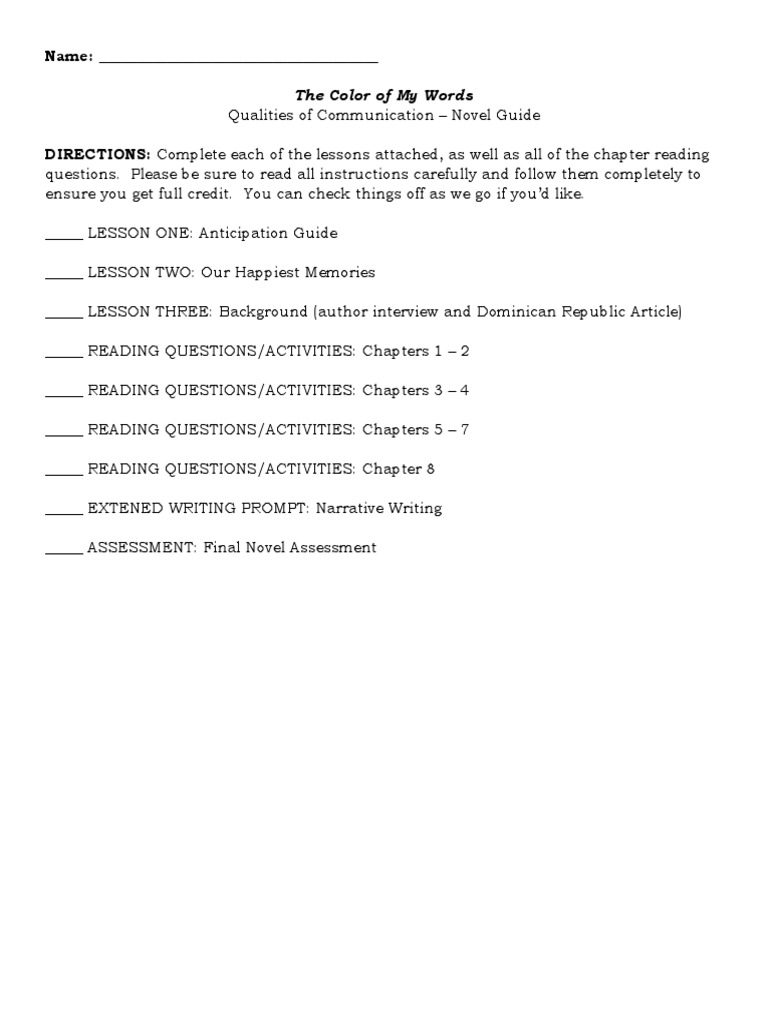 "The Color of My Words Guide" | PDF | Schools | Teachers