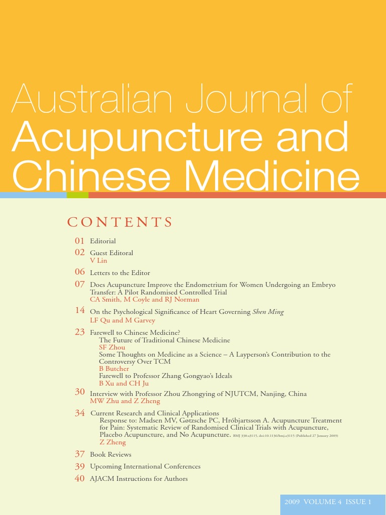 Australian Journal Of: Acupuncture and Chinese Medicine | PDF ...