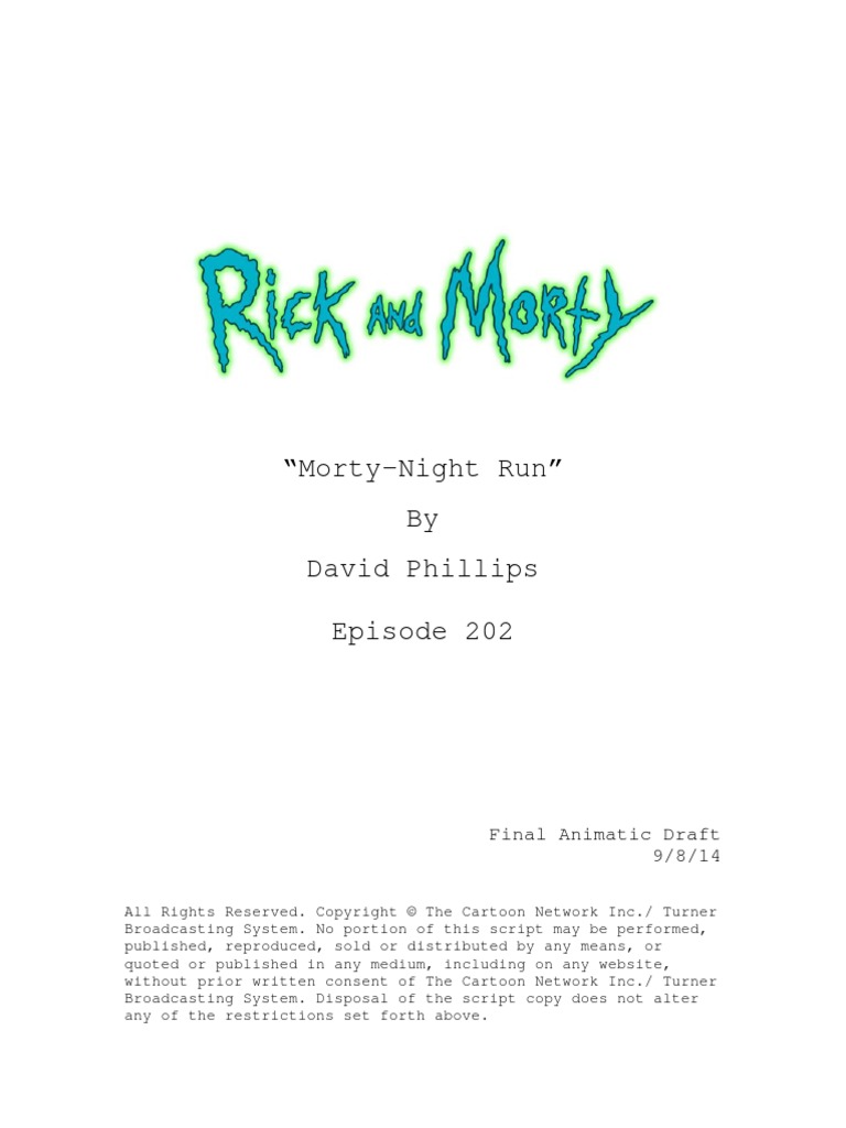 "Morty-Night Run" by David Phillips Episode 202: Final Animatic Draft 9 ...