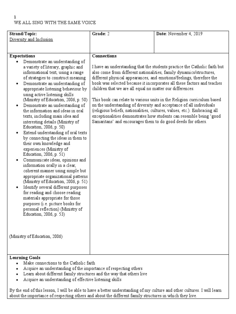 Religion Lesson Plan | PDF | Reading Comprehension | Inclusion (Education)