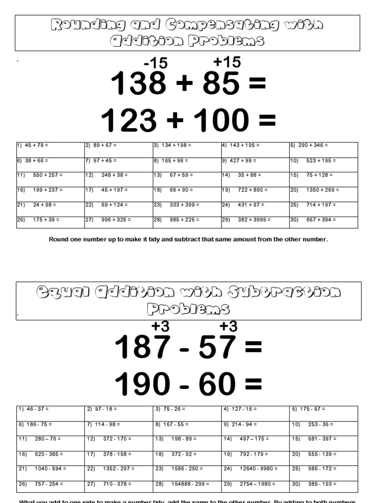 Rounding and Compensating in Math | PDF