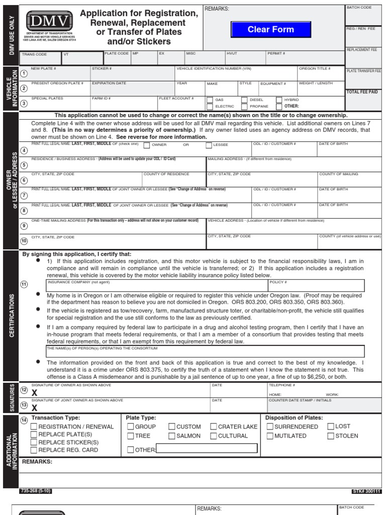Application For Registration, Renewal, Replacement or Transfer of ...