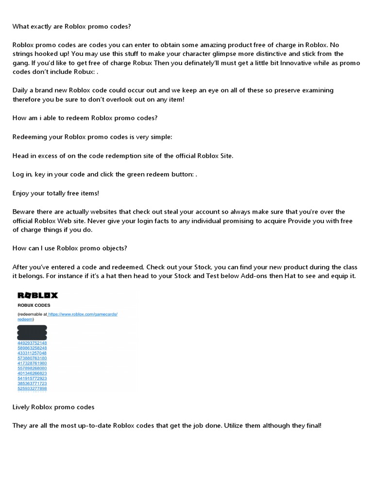 21992free Robux Codes 2020 Robux Codes 2020 Not Expired | PDF