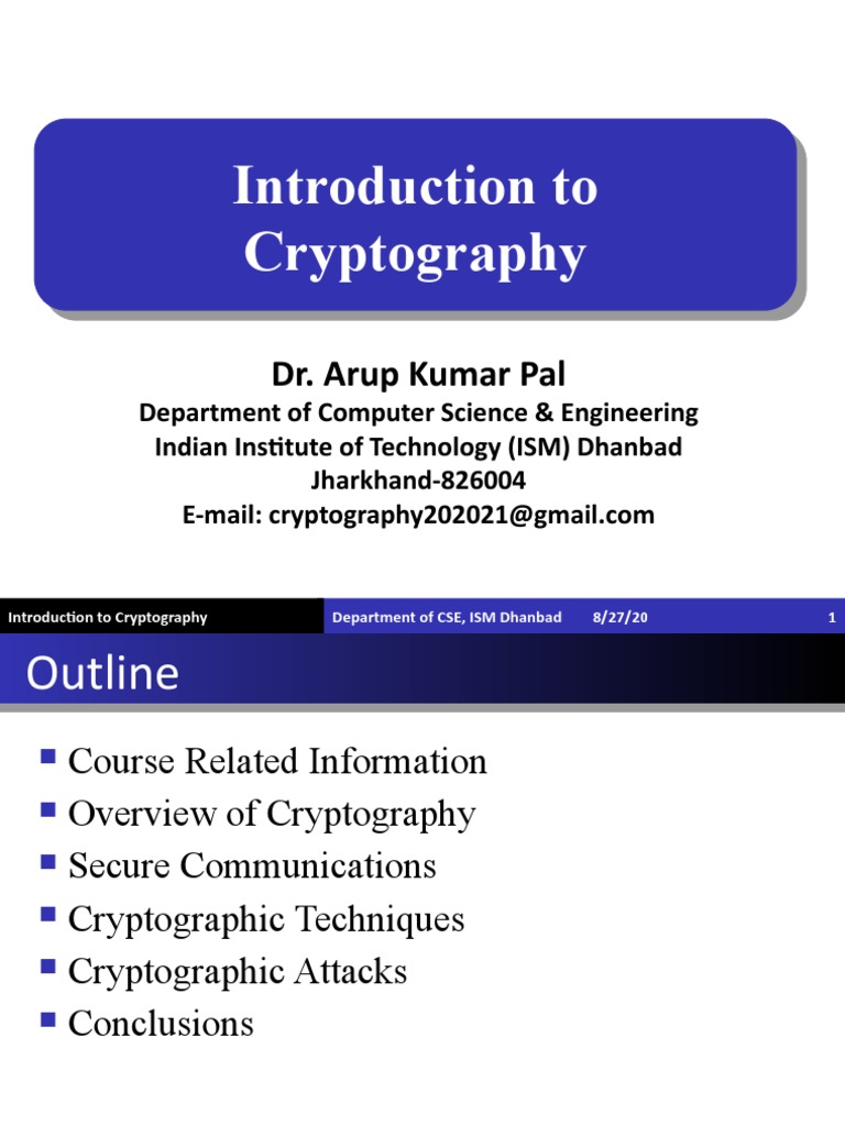 Introduction To Cryptography | PDF | Cryptography | Key (Cryptography)