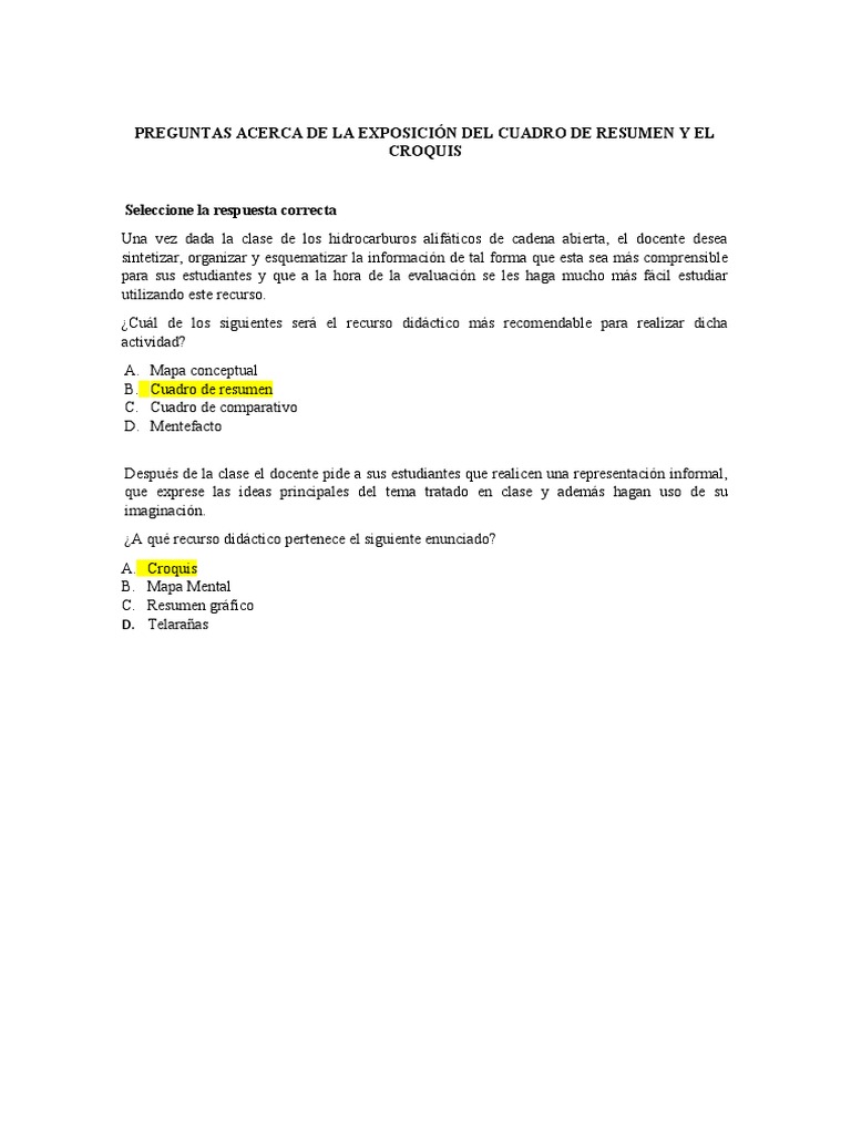 Cuadro de Resumen Croquis | PDF