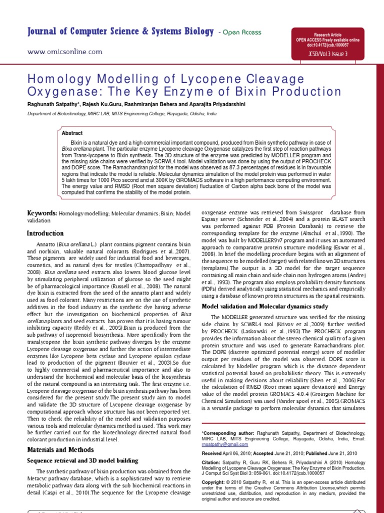 Molecular Dynamics & Modelling | PDF | Molecular Dynamics | Proteins