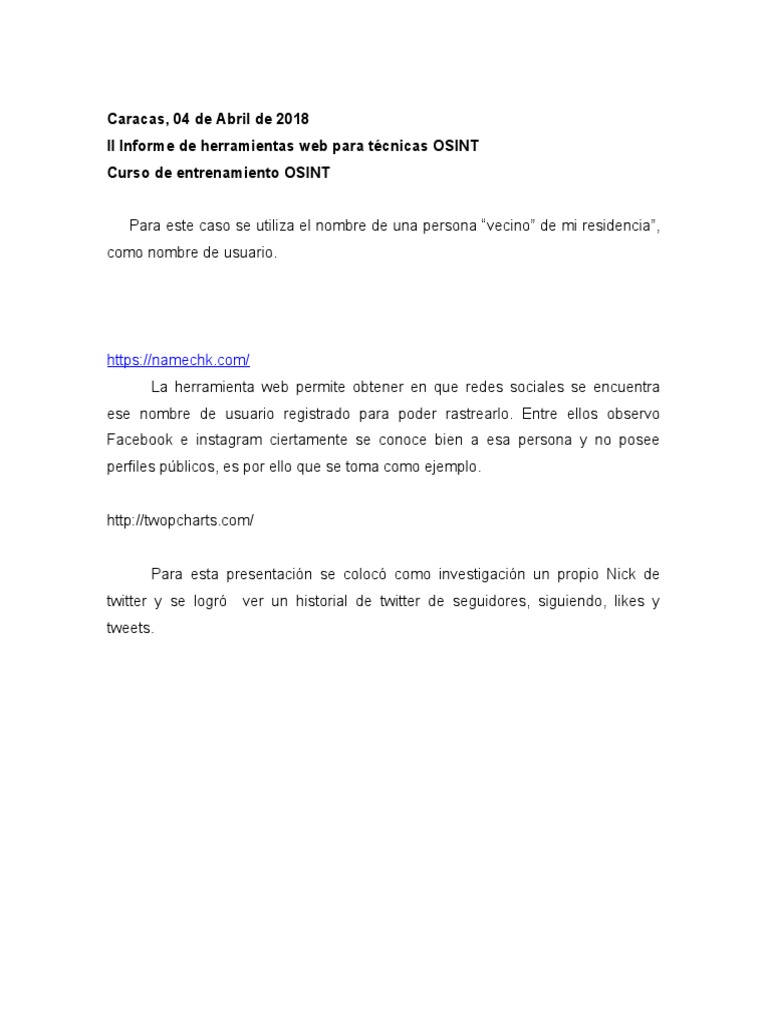 Informe OSINT II | PDF