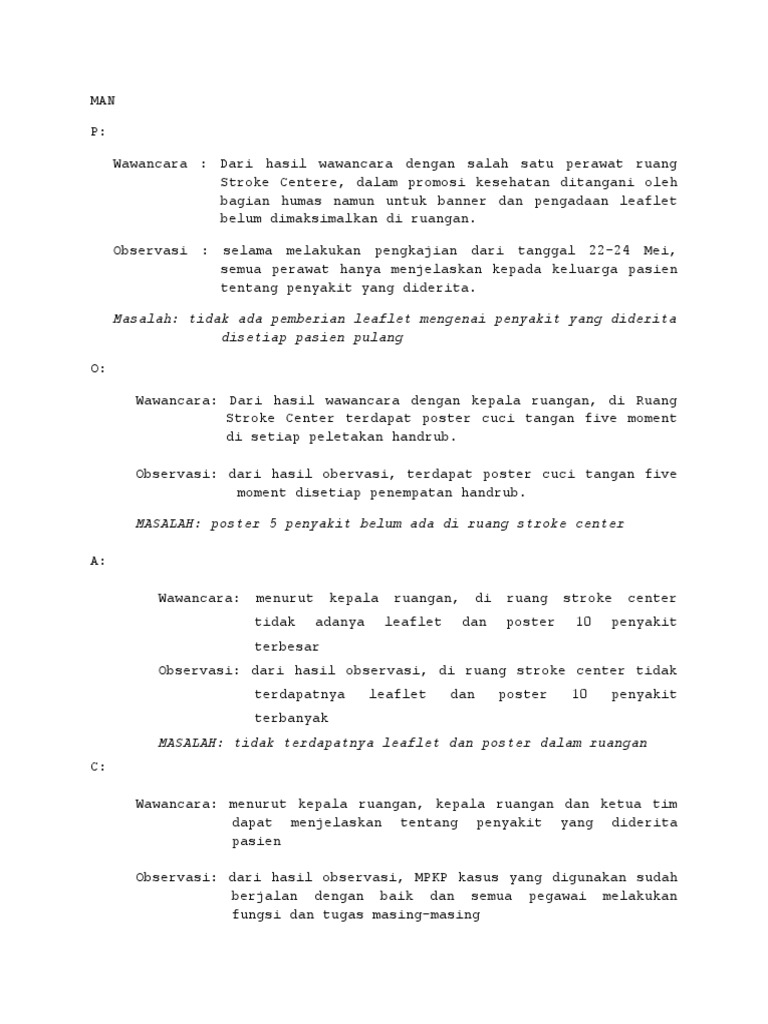 Contoh POAC Man | PDF | Pengembangan Diri | Kesehatan Holistik
